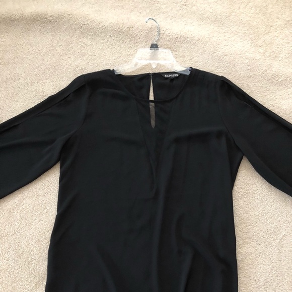 Express | Tops | Elegant W Sheer V Design And Open Sleeves | Poshmark